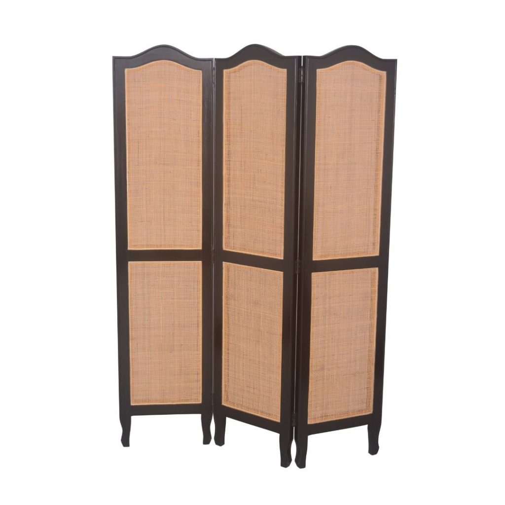 3 panel rattan partition / room divider – Granny Smith